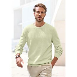 John Devin Herren Strickpullover Pullover in modischen Farben aus Baumwollmischung gr&uuml;n S (44/46)