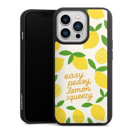 DeinDesign iPhone 13 Pro Handy Premium Silikon H&uuml;lle Handyh&uuml;lle schwarz Case Spruch Statement Lemon Silikon Premium Case