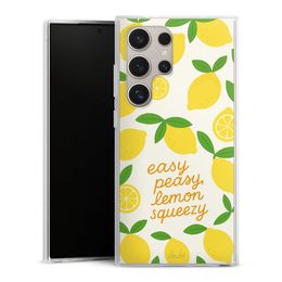 DeinDesign Galaxy S24 Ultra Handy Silikon H&uuml;lle Case transparent Handyh&uuml;lle Spruch Statement Lemon Silikon Case