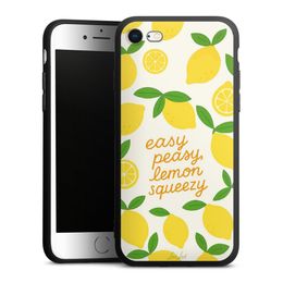 DeinDesign iPhone SE (2020) Handy Premium Silikon H&uuml;lle Handyh&uuml;lle schwarz Case Spruch Statement Lemon Silikon Premium Case