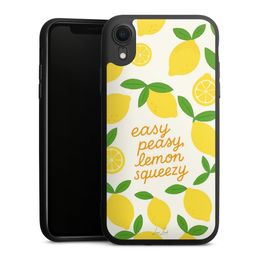 DeinDesign iPhone Xr Handy Premium Silikon H&uuml;lle Handyh&uuml;lle schwarz Case Spruch Statement Lemon Silikon Premium Case