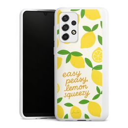 DeinDesign Galaxy A33 5G Handy Silikon H&uuml;lle Case wei&szlig; Handyh&uuml;lle Spruch Statement Lemon Silikon Case