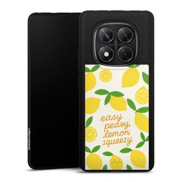 DeinDesign Xiaomi Redmi Note 14 Pro 5G Handy Premium Silikon H&uuml;lle Handyh&uuml;lle schwarz Case Spruch Statement Lemon Silikon Premium Case