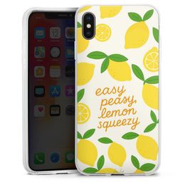 DeinDesign iPhone Xs Max Handy Silikon H&uuml;lle Case transparent Handyh&uuml;lle Lemon Statement Spruch Silikon Case