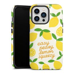 DeinDesign iPhone 13 Pro Handy Panzer Handyh&uuml;lle robuste Outdoor H&uuml;lle Schutzh&uuml;lle gl&auml;nzend Spruch Statement Lemon Tough Case