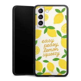 DeinDesign Galaxy S21 FE 5G Handy Premium Silikon H&uuml;lle Handyh&uuml;lle schwarz Case Spruch Statement Lemon Silikon Premium Case