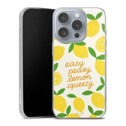 DeinDesign iPhone 16 Pro Handy Slim Case Silikon Handyh&uuml;lle transparent H&uuml;lle extra d&uuml;nn Lemon Statement Spruch Silikon Slim Case