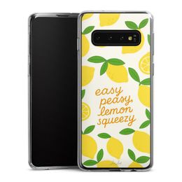 DeinDesign Galaxy S10 Handy Slim Case Silikon Handyh&uuml;lle transparent H&uuml;lle extra d&uuml;nn Spruch Statement Lemon Silikon Slim Case