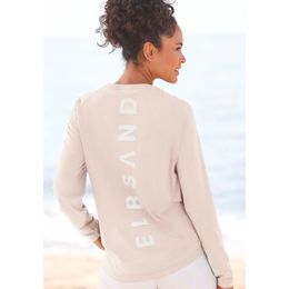 ELBSAND Damen Longsleeve &raquo;Tira&laquo; mit Logodruck hinten, Langarmshirt, sportlich-casual beige S (36)