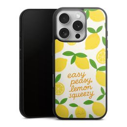 DeinDesign iPhone 16 Pro Handy Gallery Case Handyh&uuml;lle 9H Geh&auml;rtetes Glas R&uuml;ckseite H&uuml;lle Spruch Statement Lemon Gallery Case