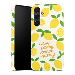 DeinDesign Galaxy A55 5G Handy Premium Case Smartphone Handyh&uuml;lle Schutzh&uuml;lle gl&auml;nzend Lemon Statement Spruch Premium Case
