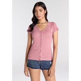 Kangaroos Damen Kangaroos Kurzarmshirt kurz&auml;rmelig, figurbetont, aus Baumwolle rosa 52/54