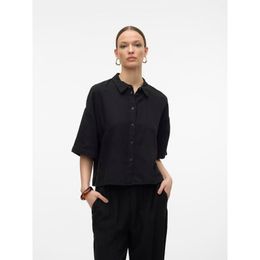 V&eacute;ro Moda Vero Moda Damen Hemdbluse &raquo;VMLINN LINEN 2/4 SHORT SHIRT WVN NOOS&laquo; schwarz M