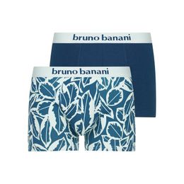 Bruno Banani Retro Pants »Calathea« 2er Pack, mit Logobund gletscherblau/wasserblauprint/wasserblau S S Herrenshorts von Bruno Banani