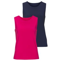 Lascana Damen Lascana Tanktop &raquo;aus elastischer Baumwoll-Modal-Qualit&auml;t&laquo; 2er-Pack bunt 36/38