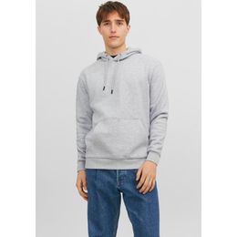 Jack & Jones JACK & JONES Kapuzensweatshirt »JJEBRADLEY SWEAT HOOD NOOS« mit Känguru Tasche Light Grey Melange M M Herren-Sweatshirt von Jack & Jones