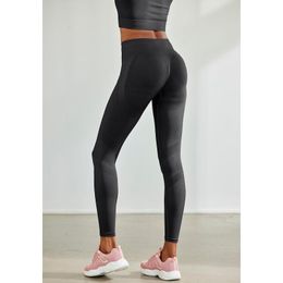 Lascana Seamless Leggings »Po Push Up« mit Rippstruktur und Shapingeffekt, Sporthose, Sportleggings schwarz XS (32/34) - N-Gr N-Gr XS (32/34)...
