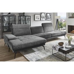 Ecksofa DIE PLANBAR "MP-IN20126 L-Form mit Kaltschaum-Polsterung", grau (anthrazit), B:328cm H:82cm T:190cm, 100% Polyester, Sofas, Ecksofa, mit Kopfteilverstellung, optional Sitztiefen- & Armteilverstellung