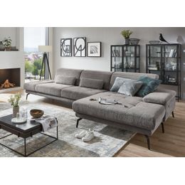 Ecksofa DIE PLANBAR "MP-IN20126 L-Form mit Kaltschaum-Polsterung", grau, B:328cm H:82cm T:190cm, 100% Polyester, Sofas, Ecksofa, mit Kopfteilverstellung, optional Sitztiefen- & Armteilverstellung