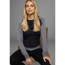 AJC Damen AJC Strickpullover mit konstrastfarbenen &Auml;rmeln und B&uuml;ndchen grau 36/38 (S)