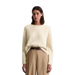 Marc O'Polo MARC O'POLO Damen Rundhalspullover "aus Schurwolle-Mix"natural stone, Gr. XL, unifarben, Obermaterial: 89% Schurwolle, 11% Polyvinylalkohol, Pullover