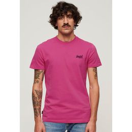 Superdry Rundhalsshirt »ESSENTIAL LOGO EMB TEE« echo pink S S Cooles Shirt von Superdry