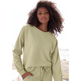 s.Oliver Sweatshirt, aus Ripp-Qualit&auml;t mit &uuml;berschnittenen Schultern, Loungewear pistazie 44/46 44/46 Sweatshirt aus Rippe