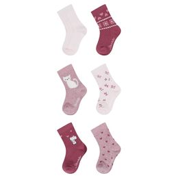 Sterntaler Socken M&auml;dchen Gr&ouml;&szlig;e 18 rosa / rot / wollwei&szlig;