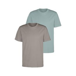 Kangaroos T-Shirt 2er-Pack, Freizeitshirt mit Kurzarm, Rundhals aus reine Baumwolle stein / mint S (44/46) S (44/46) Kangaroos Herren T-Shirts im...