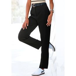Lascana Anzughose mit B&uuml;gelfalten, elegante Stoffhose mit Taschen, Business-Look schwarz 36 - N-Gr N-Gr 36 Mit B&uuml;gelfalten