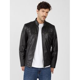 Lederjacke JCC "31024400", Herren, Gr. 48, schwarz, 100% Leder, Schaf; Futter: 100% Baumwolle; Ärmelfutter: 100% Polyester, Jacken