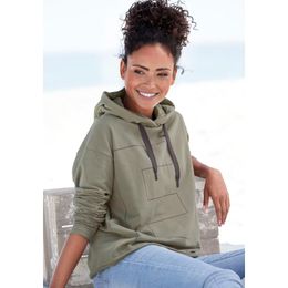 ELBSAND Damen Kapuzensweatshirt &raquo;Dea&laquo;,, Hoodie mit Logodruck vorne gr&uuml;n XXL (44)