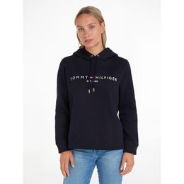 Tommy Hilfiger Damen Kapuzensweatshirt, mit Logostickerei blau XXS (32)
