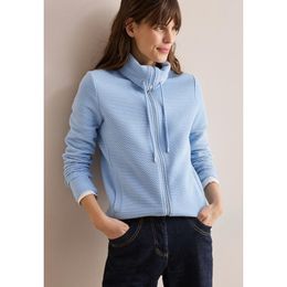 Cecil Sweatjacke mit Stehkragen fresh light blue XS (36) XS (36) Two-Tone Ottoman Jacke von Cecil
