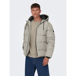 Only & Sons ONLY & SONS Steppjacke »ONSMARLON LIFE HOOD PUFFER JACKET OTW VD« mit Kapuze Moonstruck XXL XXL Kapuze mit Kordelzug