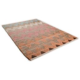 Tom Tailor HOME Teppich »Pastel Zigzag« rechteckig 7 mm Höhe Flachgewebe, handgewebt, Material: 60% Baumwolle, 40% Jute multi Obermaterial: 60%...
