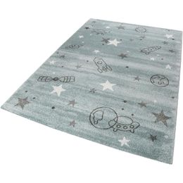 Esprit Kinderteppich »Yoda ESP-21980« rechteckig 13 mm Höhe Weltall Design, Astronaut, Kurzflor, Kinderzimmer grau Obermaterial: 100% Polypropylen...