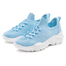 active by Lascana LASCANA ACTIVE Sneaker »Halbschuh, Freizeitschuh, ultraleicht und bequem, « zum Reinschlüpfen und elastischen Schnürbändern VEGAN hellblau 37 37...