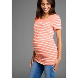 Neun Monate Damen Umstandsshirt &raquo;Geringeltes Schwangerschaft und Still-Shirt&laquo;, f&uuml;r bequemes Stillen 44/46
