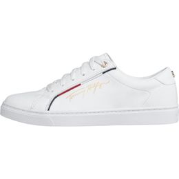 Tommy Hilfiger Sneaker »TOMMY HIFLIGER SIGNATURE SNEAKER« mit bunter Paspellierung, Freizeitschuh, Halbschuh, Schnürschuh weiß 40 40 Lässiger...