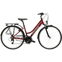 KROSS Trekkingrad »Trekkingrad Explorer 2.0 rot 21 Gänge« 21 Gang Shimano ACERA M3020 Schaltwerk rot+schwarz