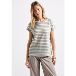 Street One Damen Street One Shirttop mit Streifenmuster beige 42