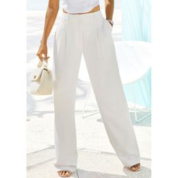 Lascana Anzughose im Business-Look, elegante Stoffhose mit Taschen und Bundfalten creme 36 - N-Gr N-Gr 36 Damenhose mit Bundfalten
