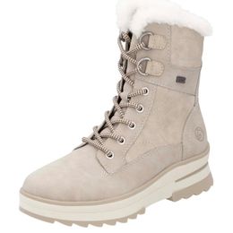 Remonte Winterboots, Keilabsatz, Plateau, Winterboots mit wasserabweisender TEX-Membran creme 39 39 Outdoorschuh mit Fellimitat-Besatz und Ösen