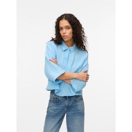 Véro Moda VERO MODA Hemdbluse »VMNATALI CROP SHIRT WVN NOOS« Airy Blue L L Musselin Bluse von Vero Moda