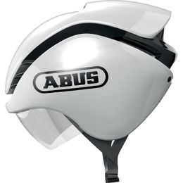 Abus Rennradhelm &raquo;GAMECHANGER Tri shiny black&laquo; wei&szlig; Rennradhelm