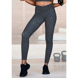 active by Lascana LASCANA ACTIVE Leggings mit allover Druck grau-schwarz-leo 32/34 - N-Gr N-Gr 32/34 Performance Leggings