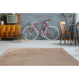 Calo-deluxe Hochflor-Teppich »Vogesen 212« rechteckig 45 mm Höhe Kunstfell, Wohnzimmer creme Obermaterial: 100% Polyester B : 80 cm 1 Stk.