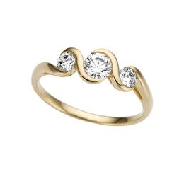 Firetti Goldring »Schmuck Geschenk Gold 333 Doppelte Unendlichkeit« mit Zirkonia (synth.) gelbgoldfarben-kristallweiß 19 Eleganter Ring mit...