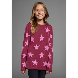 Kidsworld Kinder Kidsworld Strickpullover &raquo;Sterne-Pullover&laquo; mit Sternen - Druck rot 152/158